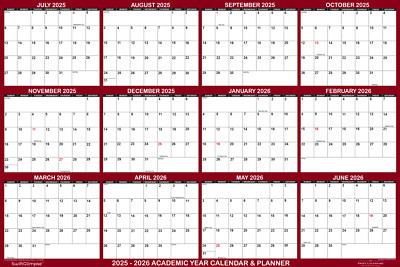 2025-2026 Academic Wall Calendar Erasable Home School Wall Planner ...