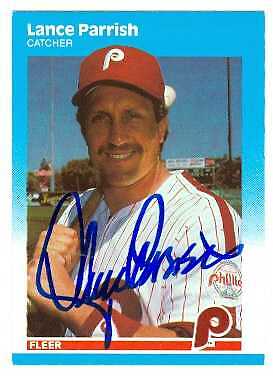 Lance Parrish autographed Baseball Card (Phillies) 1987 Fleer #U-96 ...
