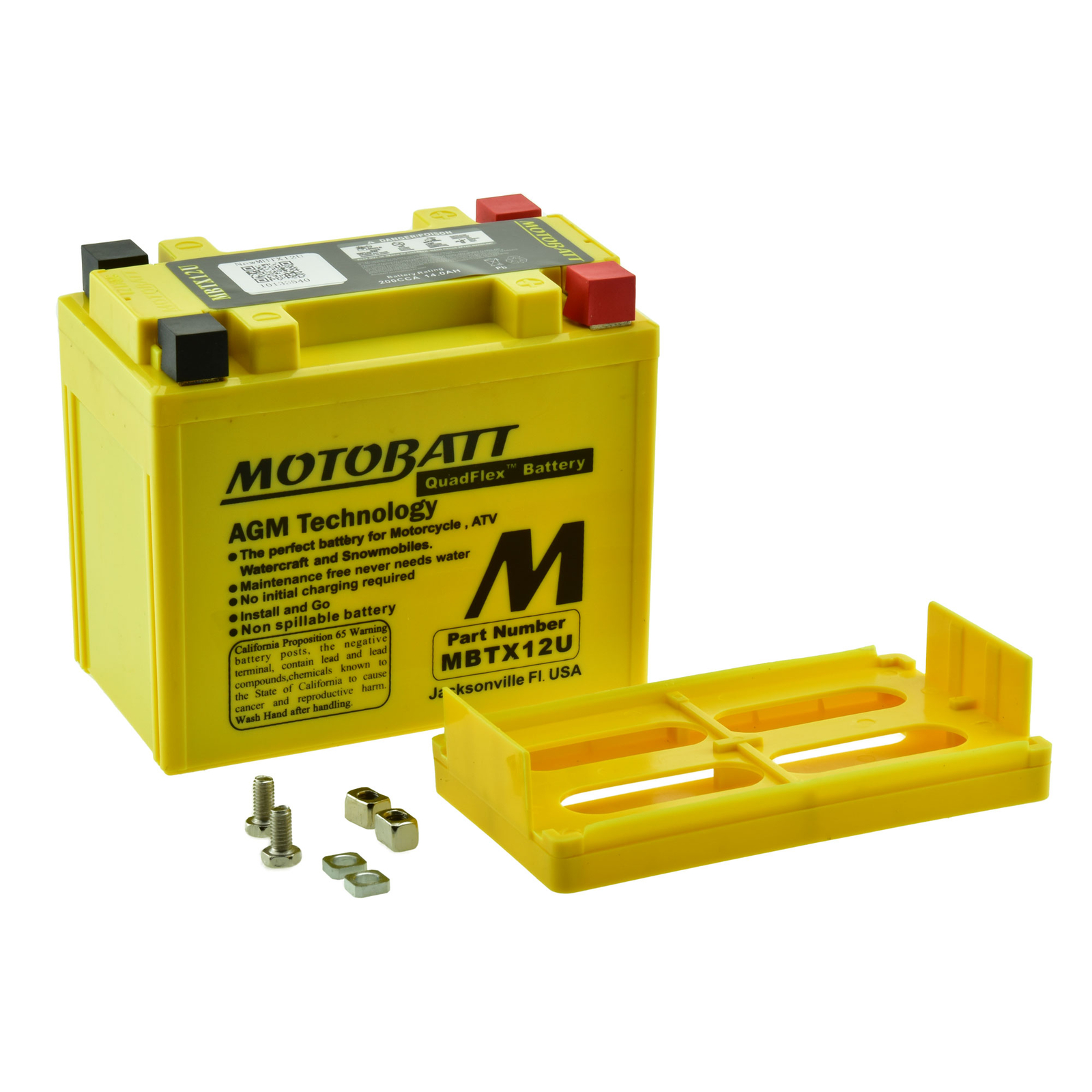 BMW Battery Motobatt AGM Yellow MBTX12U 14 amp hour F750GS F850GS ...