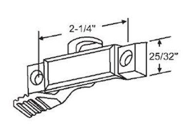 Window Sweep Latch Sash Lock, Bronze, 7/16" Latch Projection, 2-1/4 ...