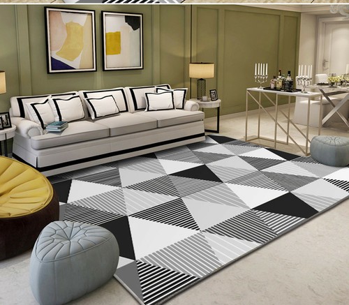 3D Black Striped Triangle ZHUA1532 Game Non Slip Rug Mat Photo Carpet ...