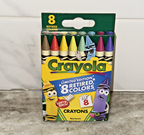 Limited Edition RETIRED Crayola CRAYONS 8 Ct Box NEW Dandelion Mulberry ...