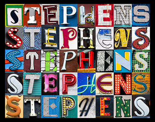 STEPHENS Name Poster featuring photos of actual sign letters | eBay