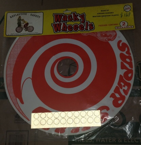 WACKY WHEELS BICYCLE INSERTS (2 discs) Super Snail & (2 discs) Stars ...