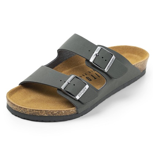 Mens Sandals, Arch Support Slides with Adjustable Buckle Straps and ...