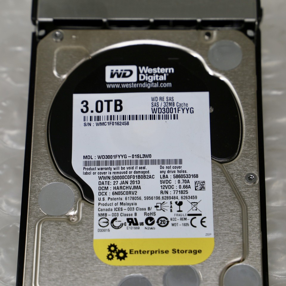 WESTERN DIGITAL WD3001FYYG - (01SL3W0) 3TB 3.5" 7.2K 6Gbps SAS Hard ...