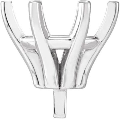 Platinum Unset Oval 6-Prong Railed Peg Setting | eBay