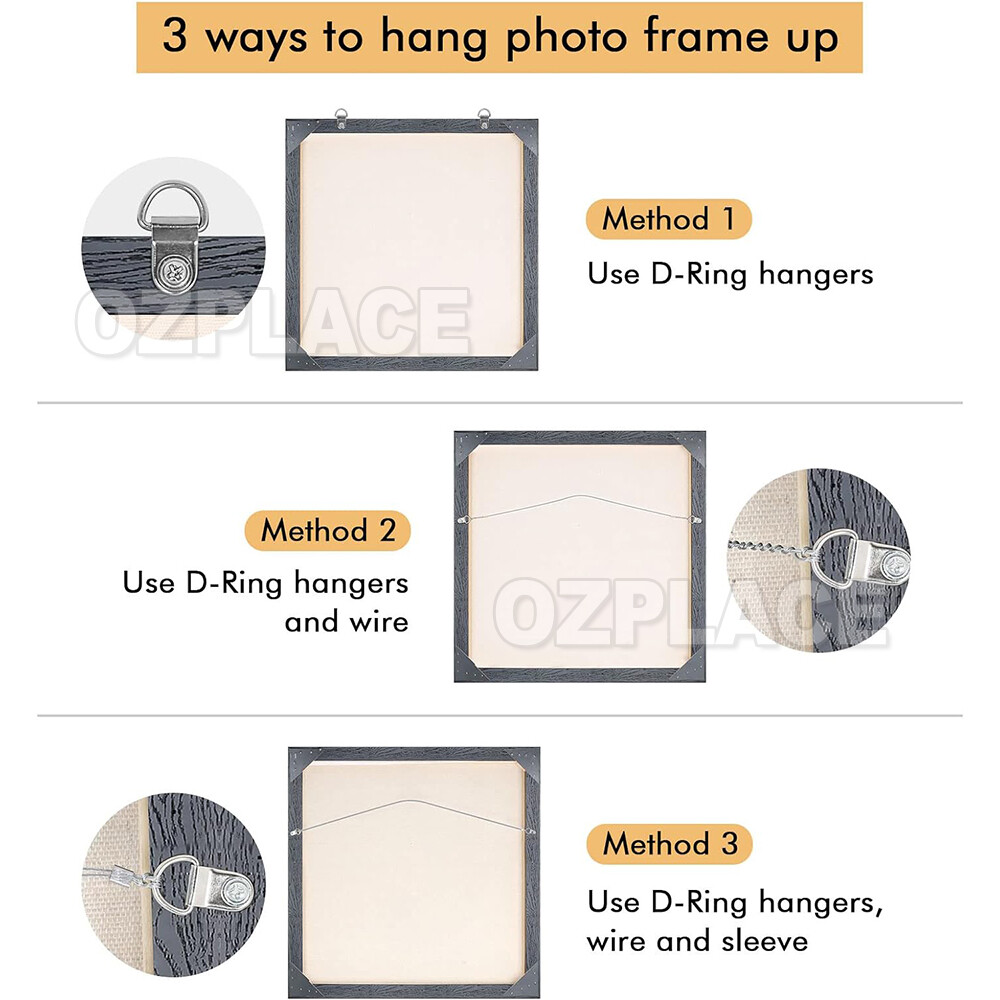 Picture Hangers Hooks 30M Wire Photo Frame Hanging Kit D Ring Stainless ...