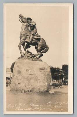 Rough Rider Monument PRESCOTT Arizona RPPC Bucky O'Neill Borglum Photo ...
