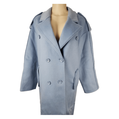 Belle & Bloom women's light blue wool coat size L | eBay