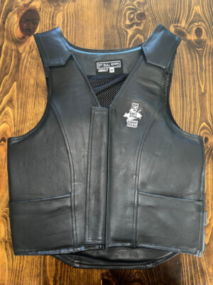 EPT Leather Bull Riding Vest - Black Leather EPT Brand - Adult X Large ...