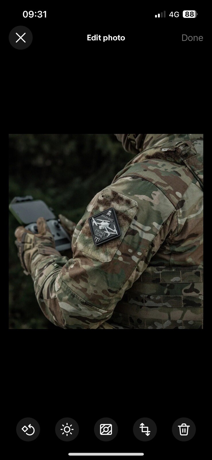 UKRAINIAN MILITARY PATCH/AIR SOFT PATCH/MORALE PATCH DRONES ZONE PVC ...