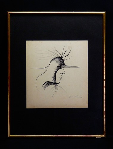 René William THOMAS (1910-) Ink Drawing Surrealism La Rochelle DALI | eBay