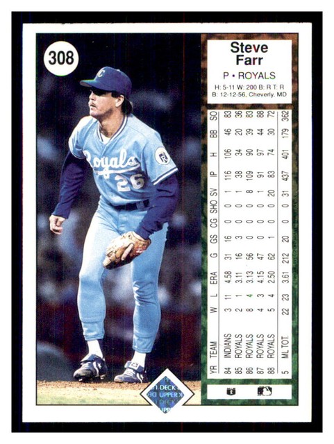 1989 Upper Deck - #308 Steve Farr for sale online | eBay