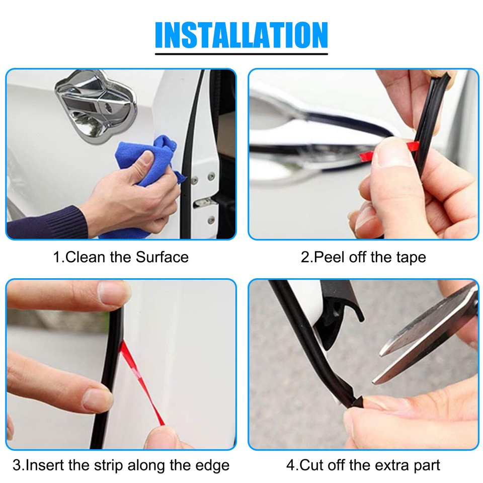 16/32ft U-Shap Car Door Edge Guard Molding Trim Rubber Edge Strip Seal ...