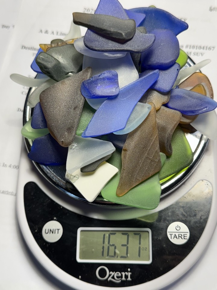 1 lb Lot Sea Glass Mix Machine Tumbled Beach Glass Brown Clear Blue ...