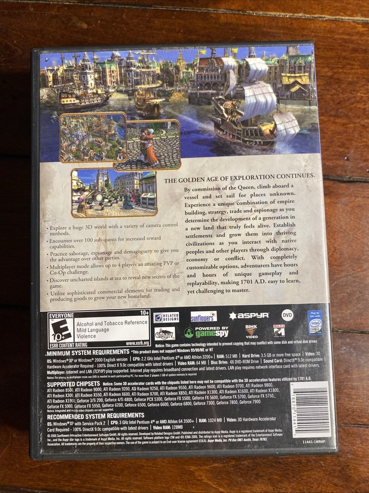 1701 A.D.: Gold Edition PC DVD-Rom 2008 Windows Strategy Game W Key ...
