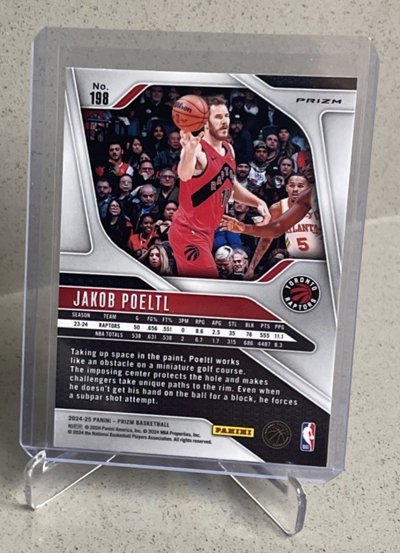 Jakob Poeltl Green Prizm Panini 24-25 NBA Basketball #198 Toronto ...