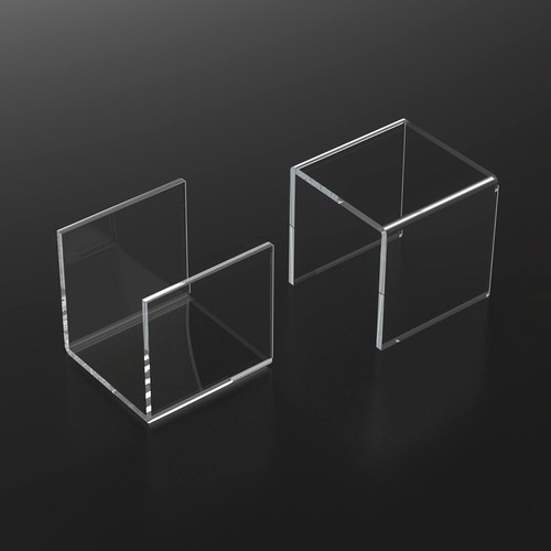 Square Acrylic Display Risers 3pcs, Clear Showcase Shelves for | eBay