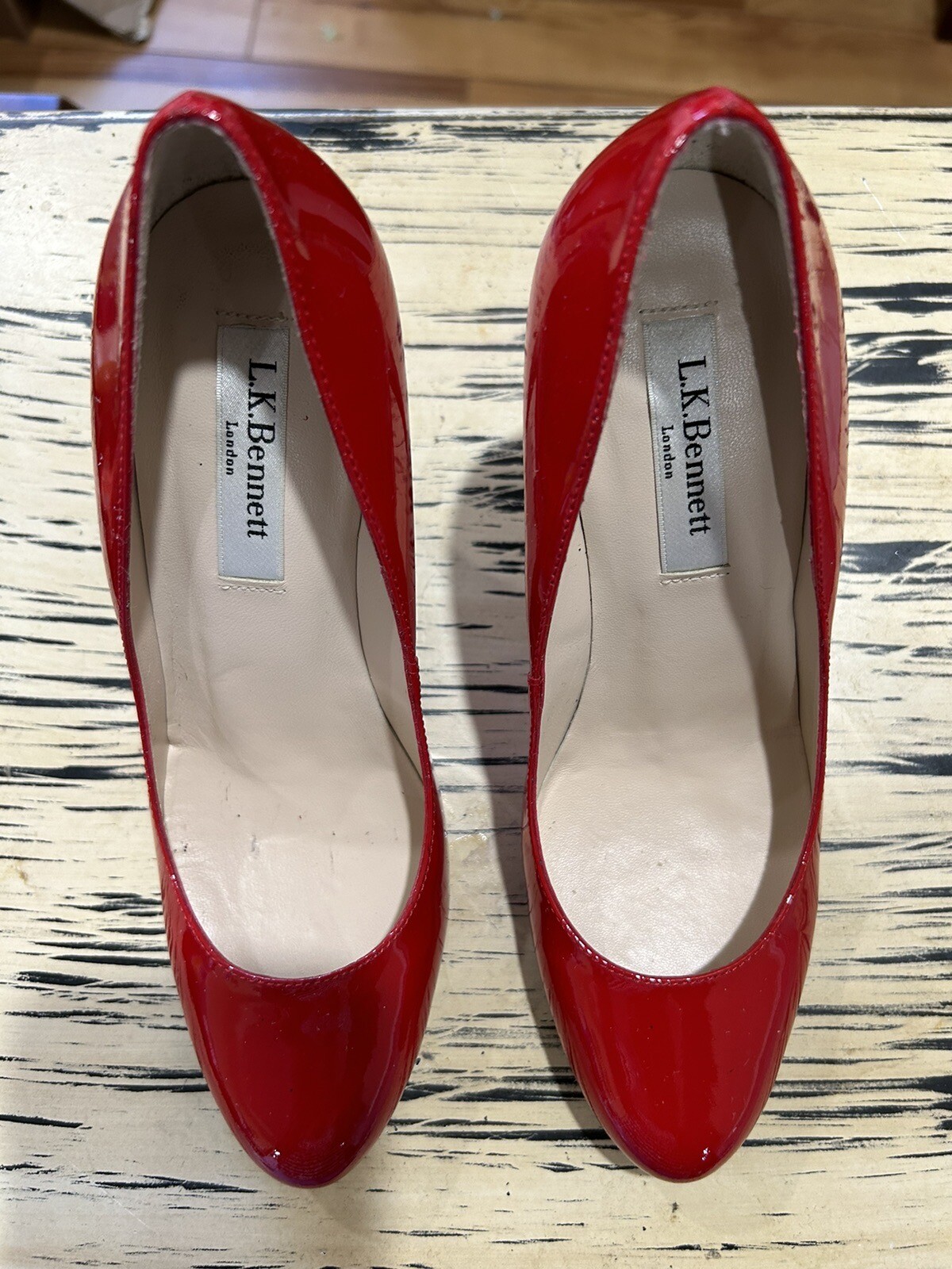 Lk Bennett Pump Shoes Heel Patent Women Size 5 Gem