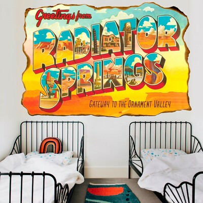 Radiator Springs 3D Wall Decal, Retro Cars Wall Sticker, Removable | eBay
