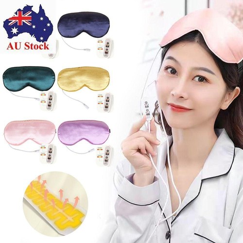 For Blepharitis Silk Eye Mask USB Heated Hot Steam Compress Eyes Cover ...