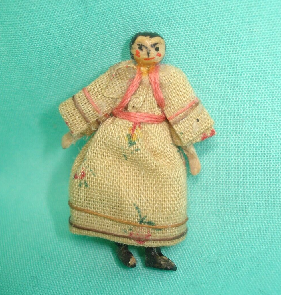 MINIATURE DOLLHOUSE--PRIMITIVE WOODEN DOLLY-- BY CAROL SPENCE-SELLNER ...