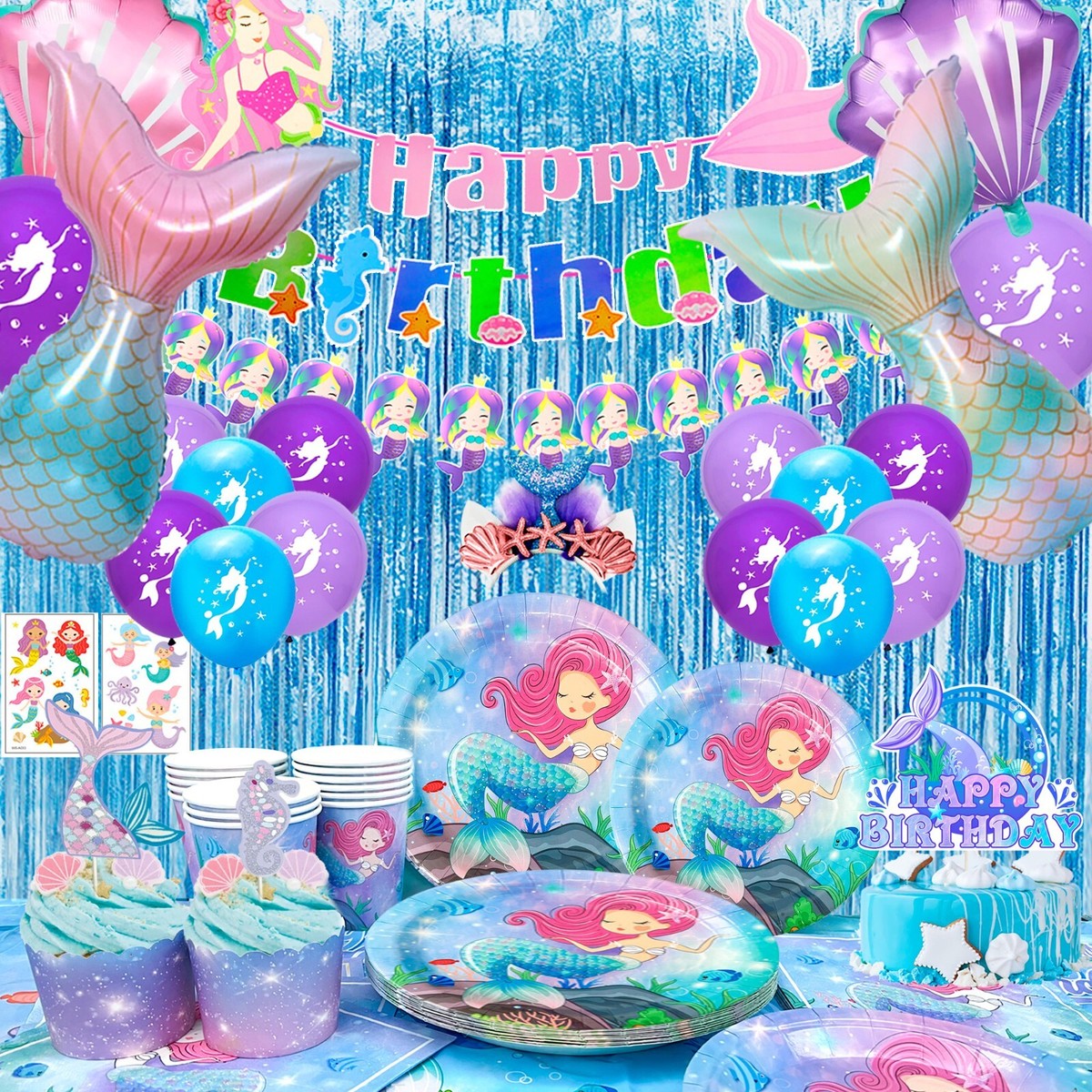 Little Mermaid Birthday Balloons Kids Mermaid Balloons & Party