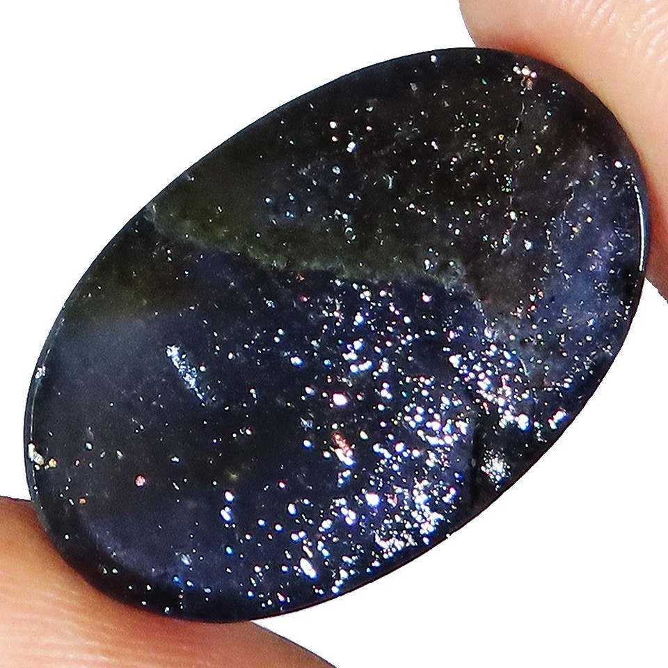 28.95 Ct Natural IOLITE SUNSTONE Oval Cabochon 17x27x6 mm Loose ...