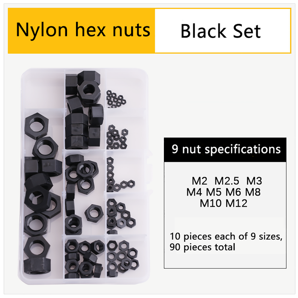 M2-M20 Nylon Hexagon Nuts Plastic Hex Nut White/Black/Red/Yellow/Blue/Clear | eBay