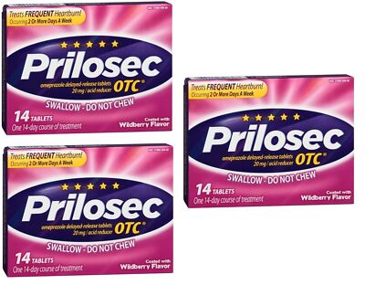 Prilosec OTC 20mg Acid Reducer Wildberry Flavor X 3 Packs | eBay