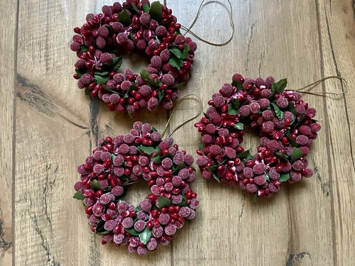 Crystallized Berries Candle/Votive Rings Or Ornaments-Set Of 3-4” Wide ...