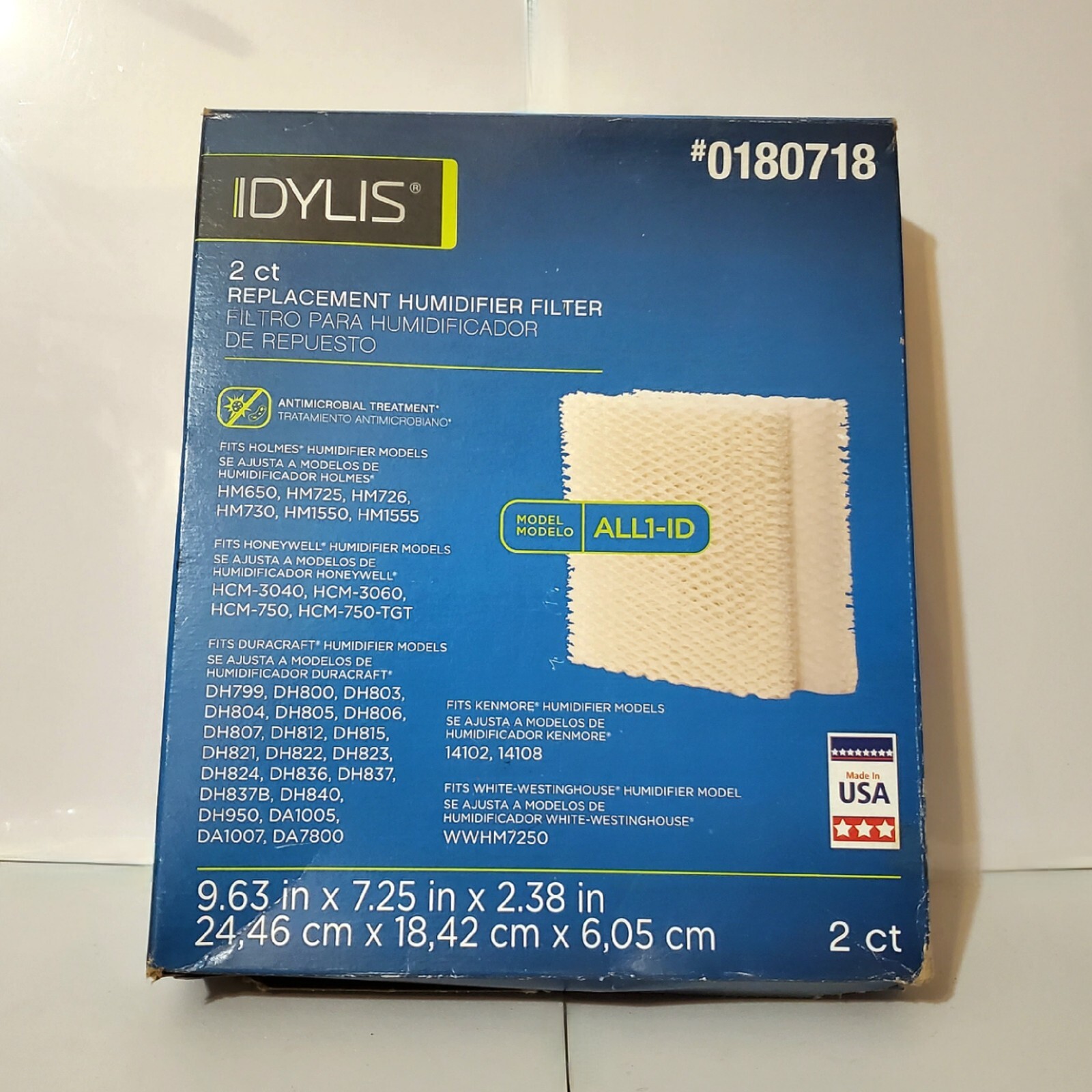 Idylis 2 Ct Replacement Humidifier Filter ALL1-ID - NEW IN BOX!!! | eBay