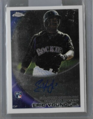 Eric Young Jr. 2010 Topps Chrome RC Auto Colorado Rockies Card #171 | eBay