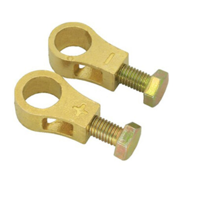 2PCS Solid Pure Brass Heavy Duty Battery Top Post Cable Terminal Wire ...