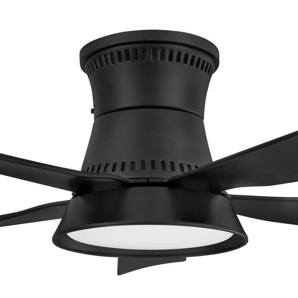 Hampton Bay Hawkspur 52 in. Indoor/Outdoor Matte Black Ceiling Fan with ...