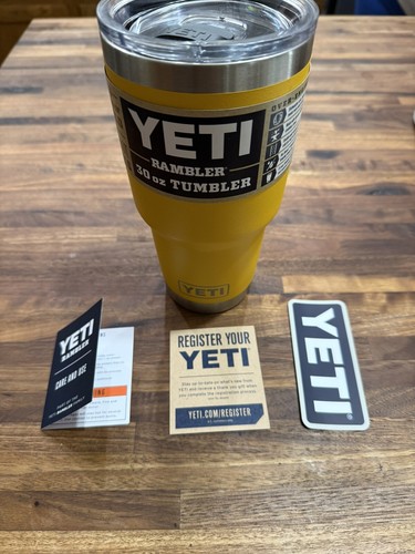 Rare color NEW YETI Alpine Yellow Rambler Tumbler W/ MagSlider Lid 30 ...
