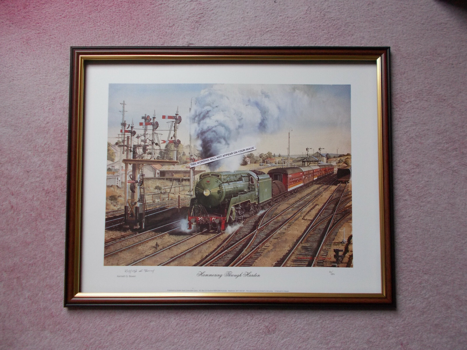 RAILWAY PRINT BY KENNETH G BOWEN - HAMMERING THROUGH HARDEN LIMITED ...