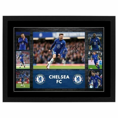 CHELSEA FC SIGNED FRAMED POSTER KANTE MOUNT JORGINHO SILVA SOCCER ...