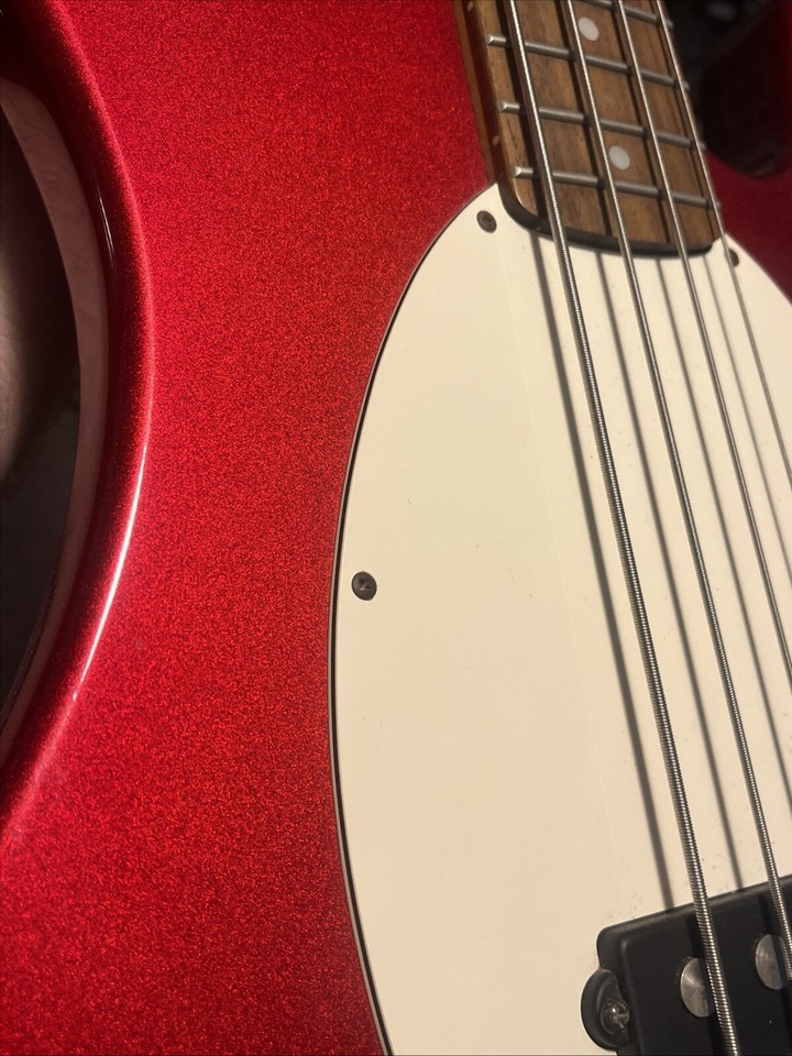 Samick Electric Bass Guitar Red Used But Beautiful Read, Vintage? | eBay