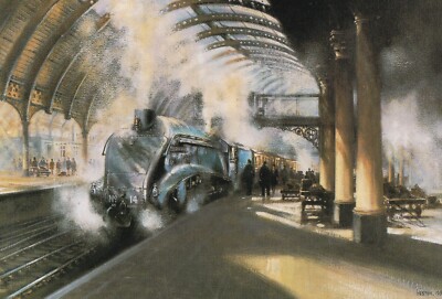 TRAINS & RAILWAYS A4 SILVER LINK LOCOMOTIVE AT YORK 1947 STUNNING ...