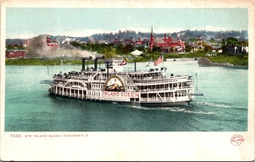 Island Queen Steam Ship Cincinnati Ohio Antique Postcard B35 | eBay