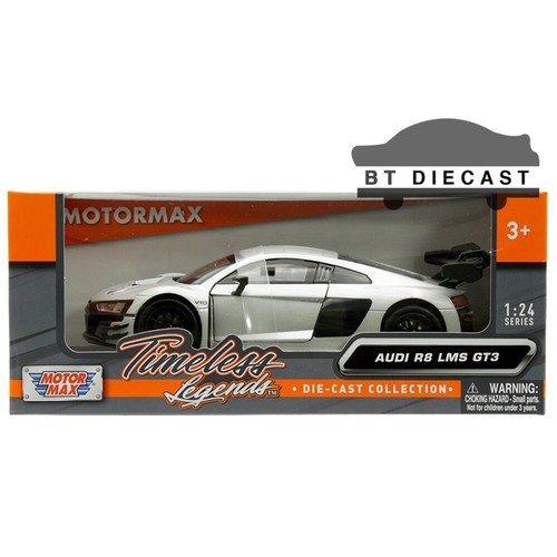 MOTORMAX TIMELESS LEGENDS AUDI R8 LMS GT3 1/24 DIECAST MODEL CAR SILVER ...
