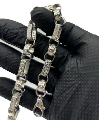 Sterling Silver Gypsy link Bracelet 9.5mm Solid 925 belcher - birthday ...