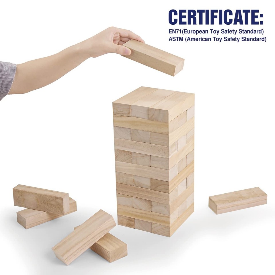 Giant Tumble Tower Game, Large Tumbling Tower Stacking to Over 4 FT ...