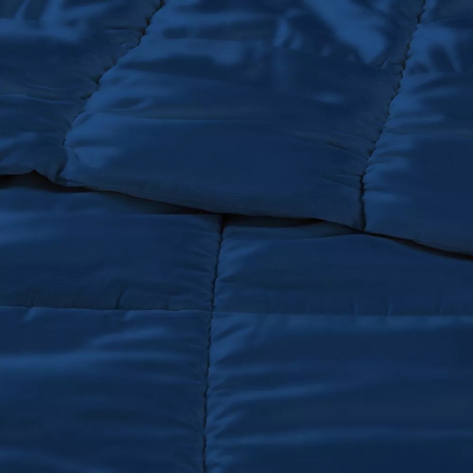 Twin/Twin Extra Long Puffer Box Stitch Comforter Navy Blue- Room ...