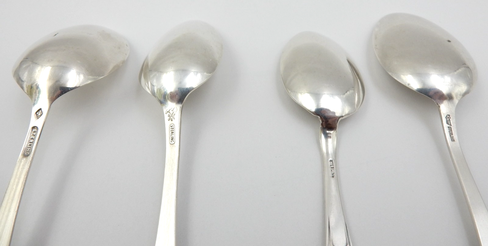 VINTAGE SET OF 4 STERLING SILVER SOUVENIR SPOONS, 78.7 GRAMS SCRAP | eBay