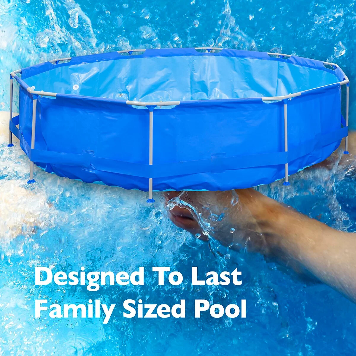 Giant Round 10ft Garden Family Swimming Paddling Pool 3m x 0.76m Metal ...
