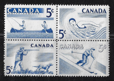 Canada Stamps — 1957, Outdoor Recreation Facilities (Sport) #368a MNH ...