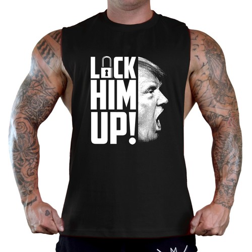 Men's Trump Lock Him Up Black T-Shirt Tank Top Not My President Donald ...